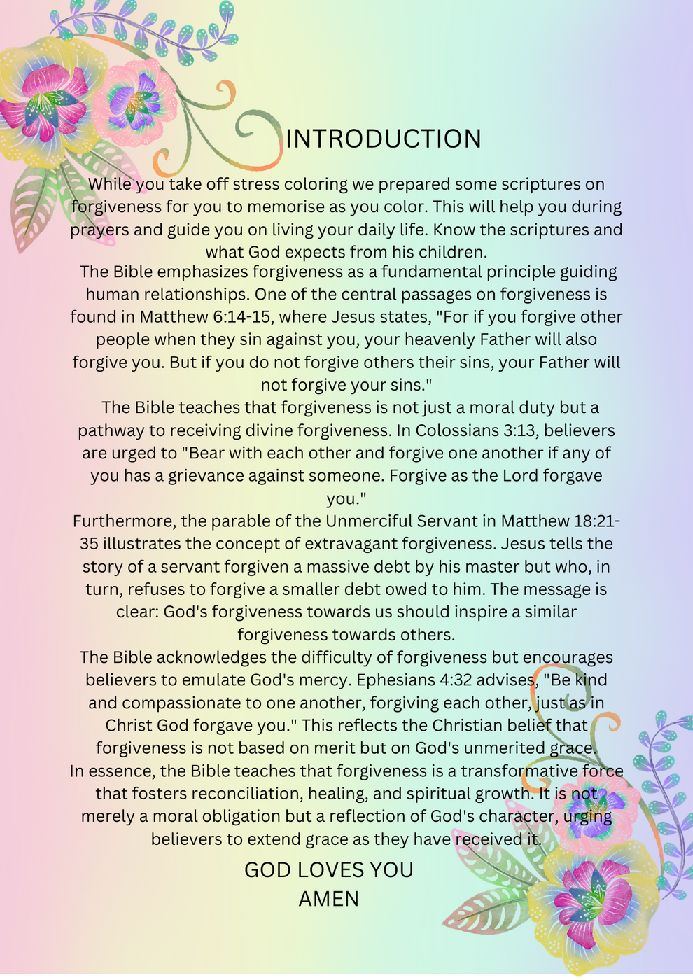COLOR FOR JESUS : SCRIPTURES ON FORGIVENESS – NESIE NJAMNSI