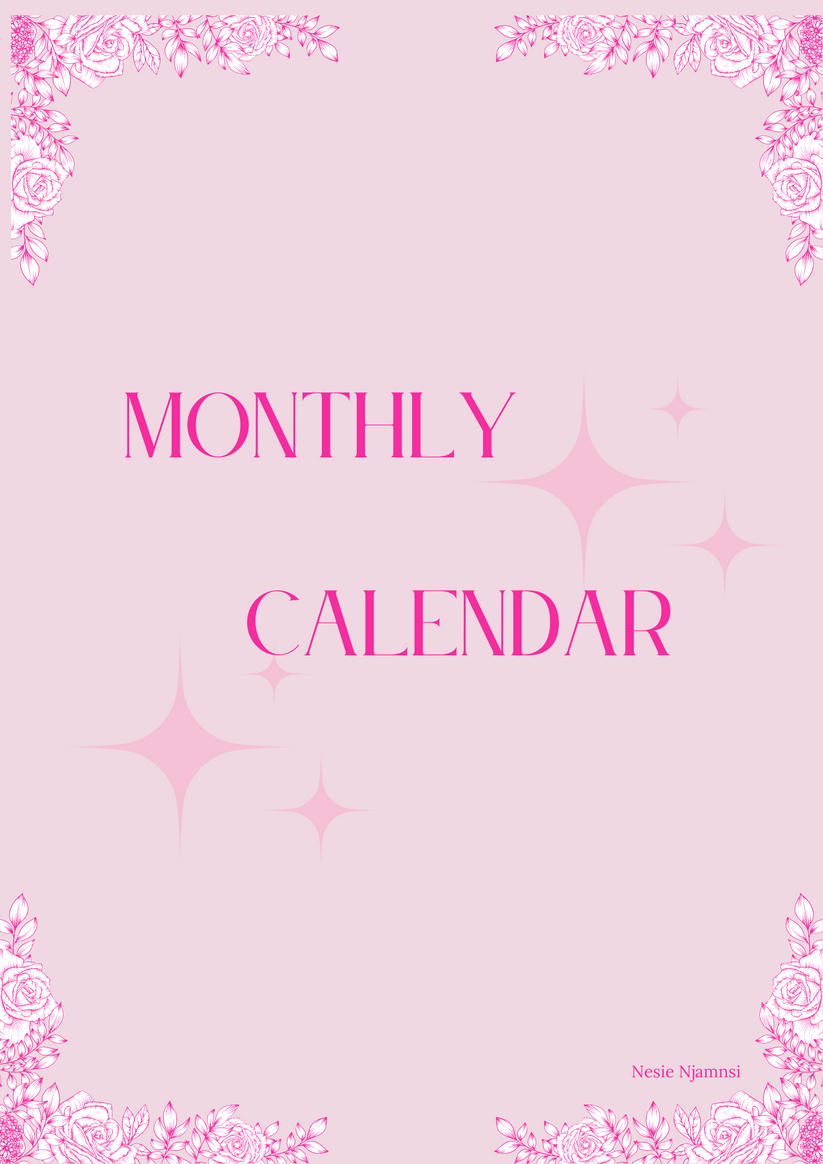 PINK MONTHLY CALENDAR – NESIE NJAMNSI